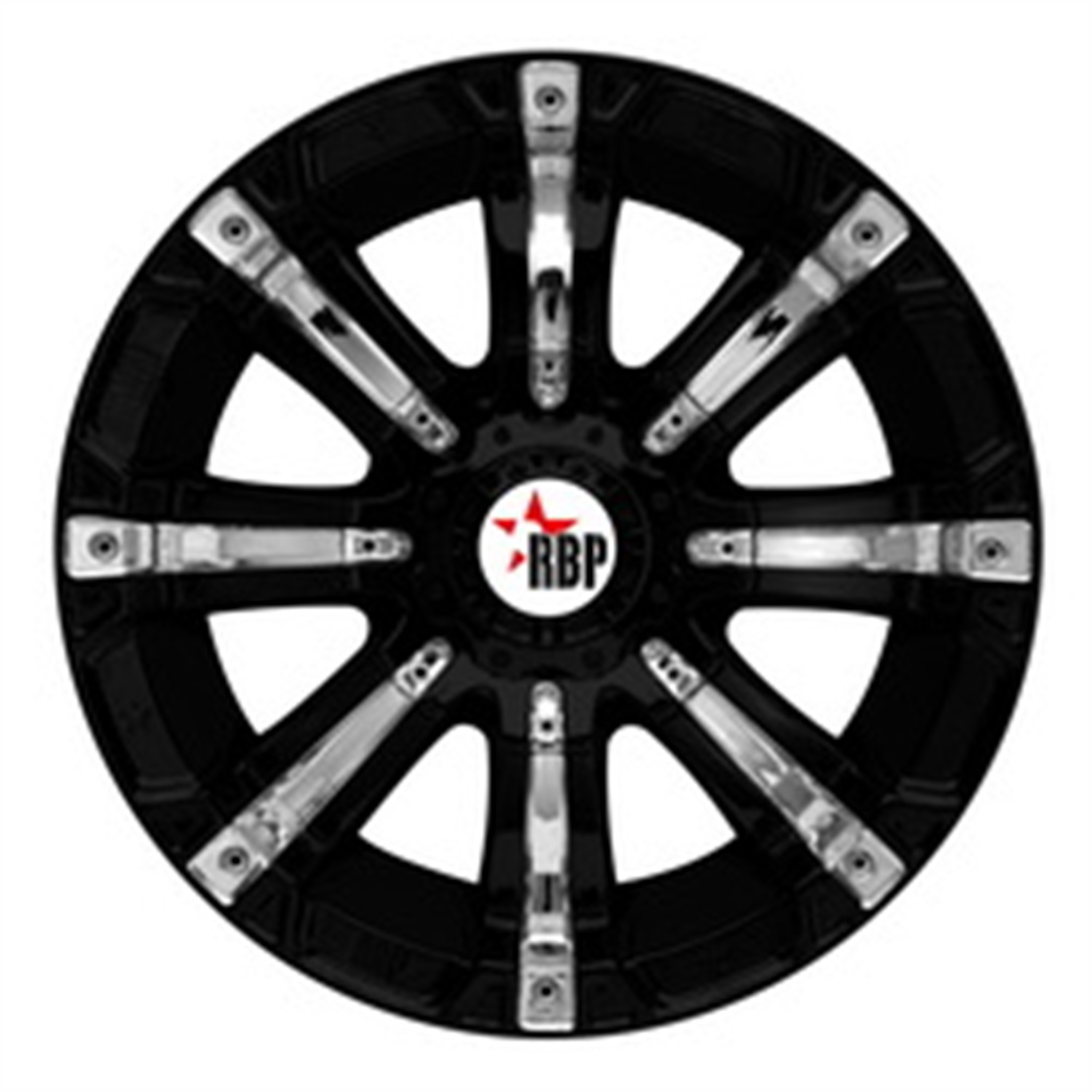 RBP 94R-1790-78-00BP 94R Black Wheels with Chrome Inserts | Autoplicity