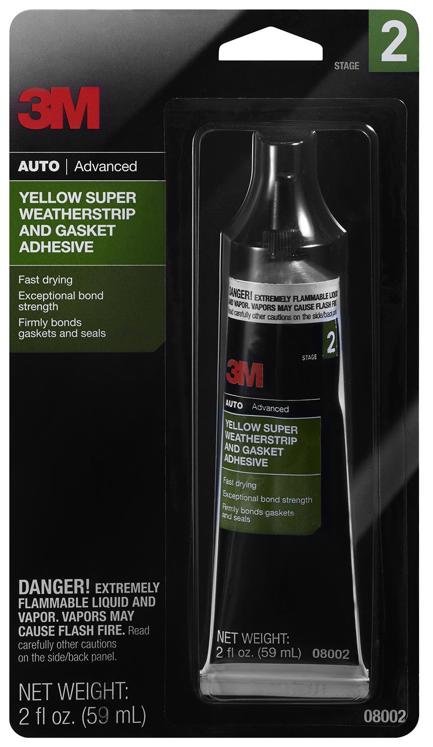 3M 08002 Neoprene Rubber Super Weatherstrip and Gasket Adhesive Tube, 2 ...