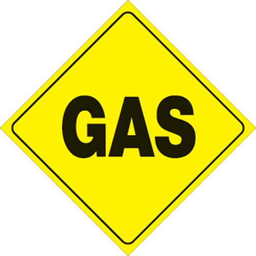 Voss Signs 454 G YR Yellow Plastic Reflective Sign 12" - Gas | Autoplicity
