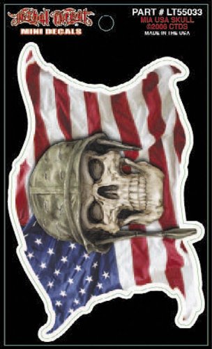 Lethal Threat LT55033 Lethal Threat USA Skull Decal LT55033 | Autoplicity