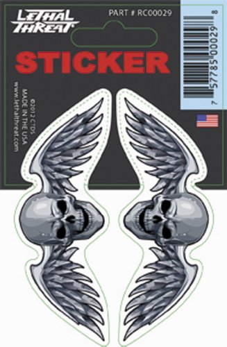 Lethal Threat RC00029 Lethal Threat Decals RC00029 WINGED SKULL 2.75X3 ...