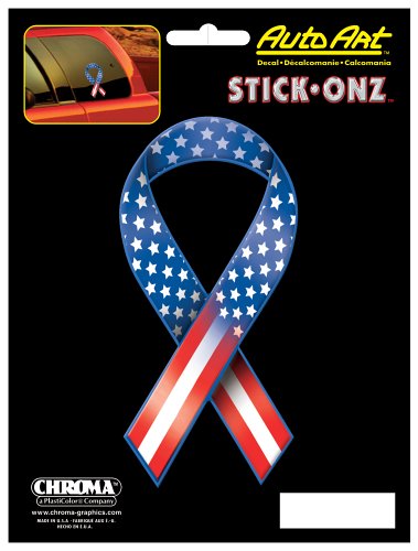 Chroma Graphics 8676 Decal: Patriotic Ribbon; Stick Onz | Autoplicity