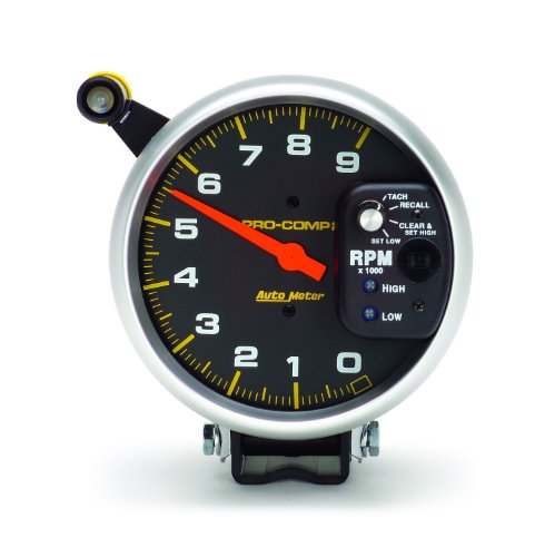 AutoMeter 6851 Gauge; Tach; 5in.; 9k Rpm; Pedestal W/quick Lite/peak ...