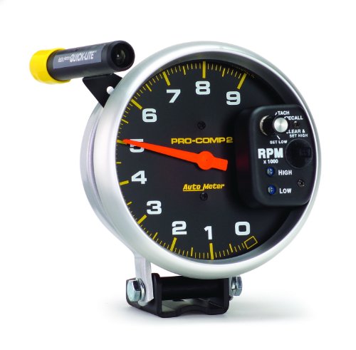 AutoMeter 6851 Gauge; Tach; 5in.; 9k Rpm; Pedestal W/quick Lite/peak ...
