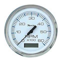 Faria Instruments 33832 FARIA CHESAPEAKE WHITE SS 4" TACHOMETER ...