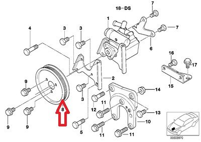 Genuine 32421740858 Genuine Pulley Power Steering Pump (131 Mm Diameter ...