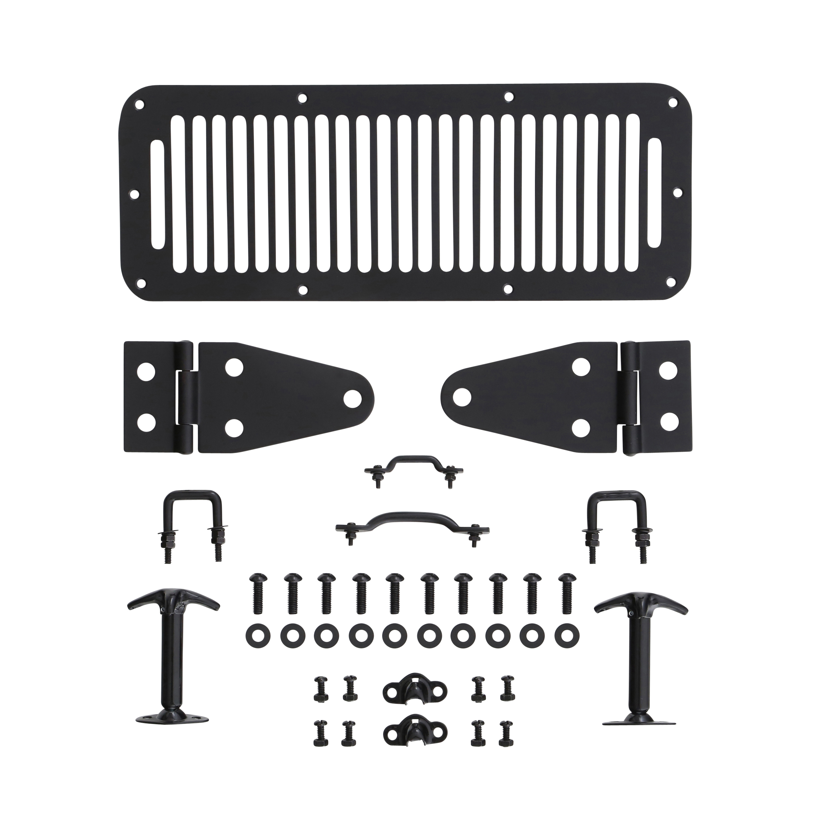 Smittybilt 7699 Smittybilt Complete Hood Kit - Black - 7699 | Autoplicity