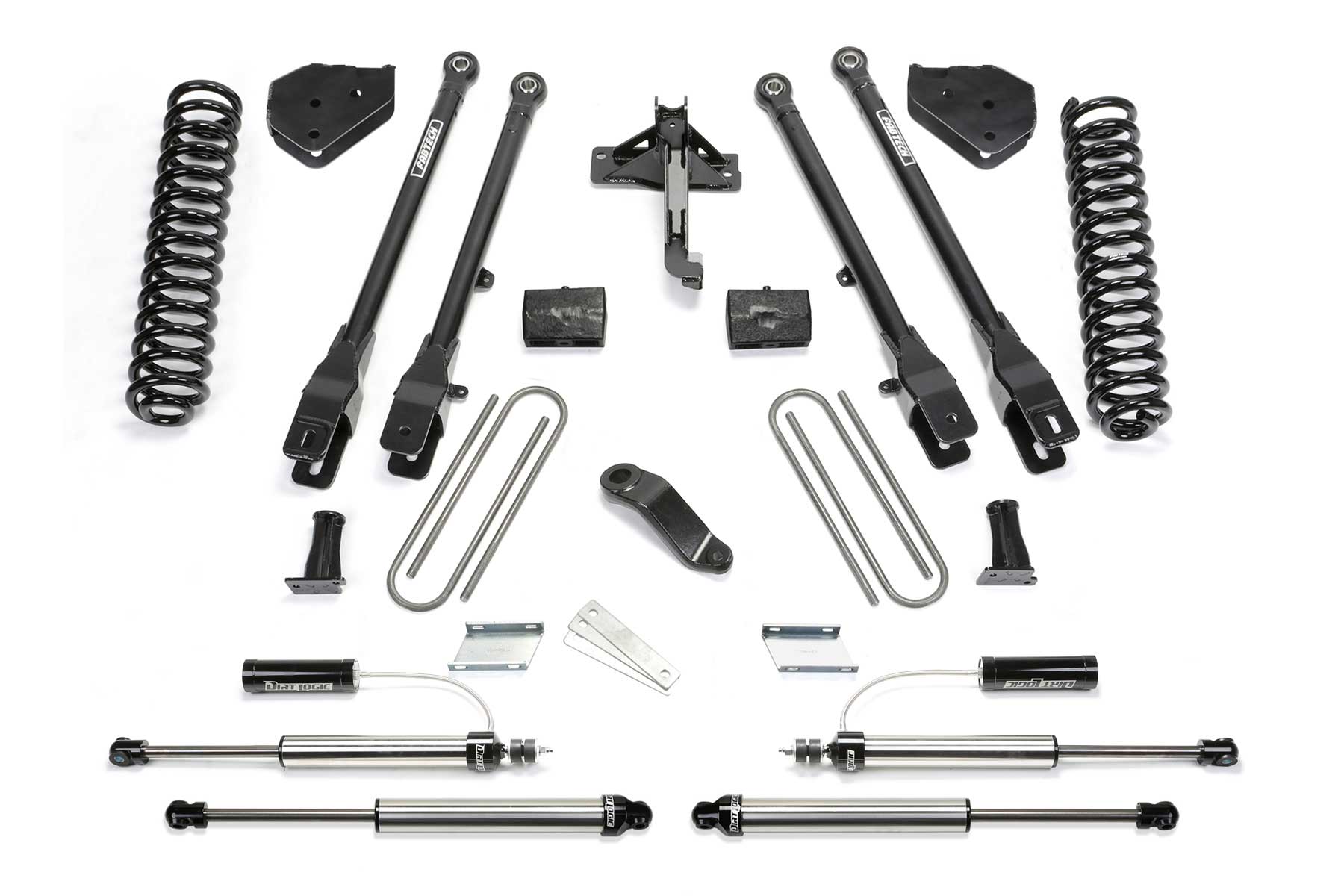 Fabtech K2294DL 6" 4link Sys W/coils & 2.25 Dl Resi Frt And Dl Rr Shks ...