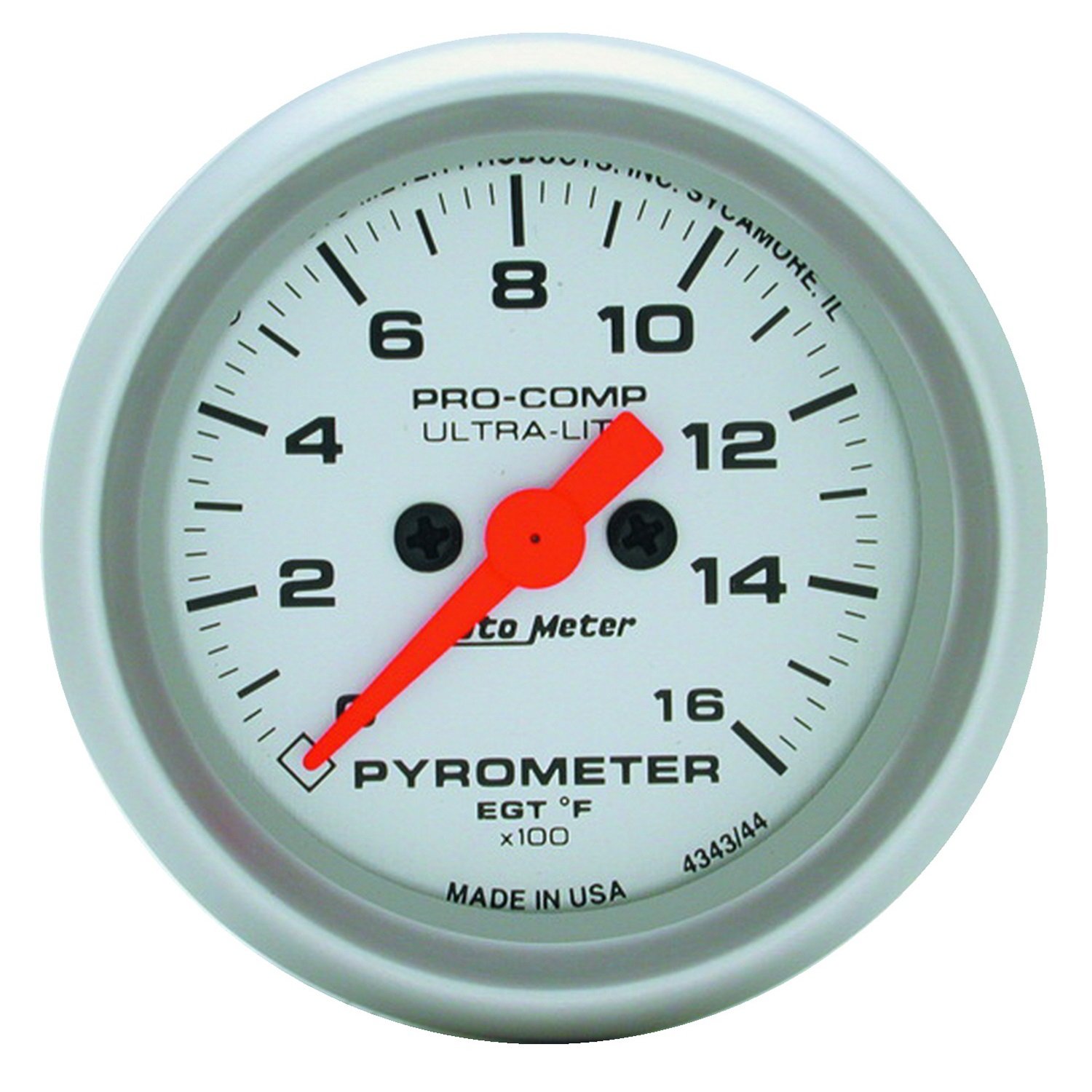 Auto Meter 4344 2-1/16" Pyrometer, 0-1600 °f, Ultra-Lite | Autoplicity