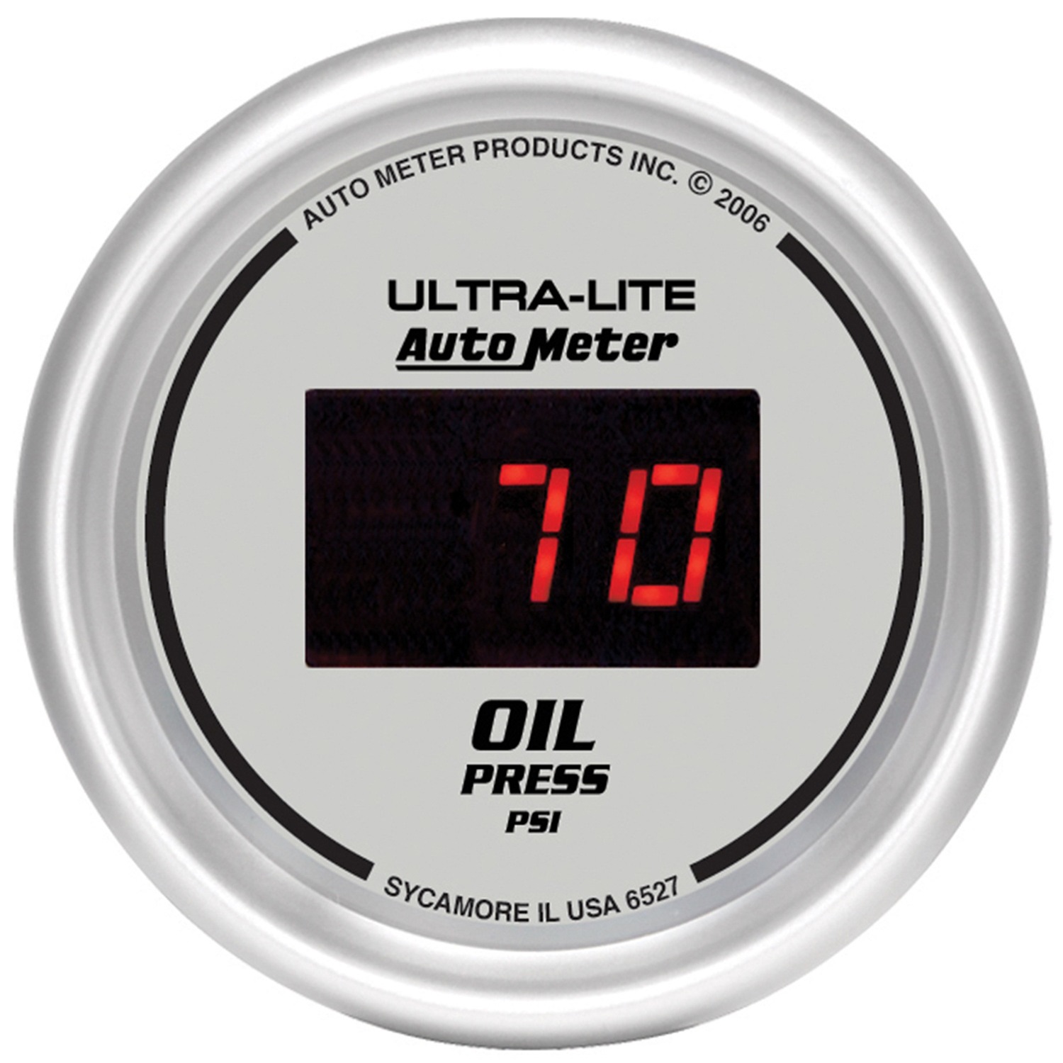 AutoMeter 6527 Gauge; Oil Pressure; 2 1/16in.; 100psi; Digital; Silver ...