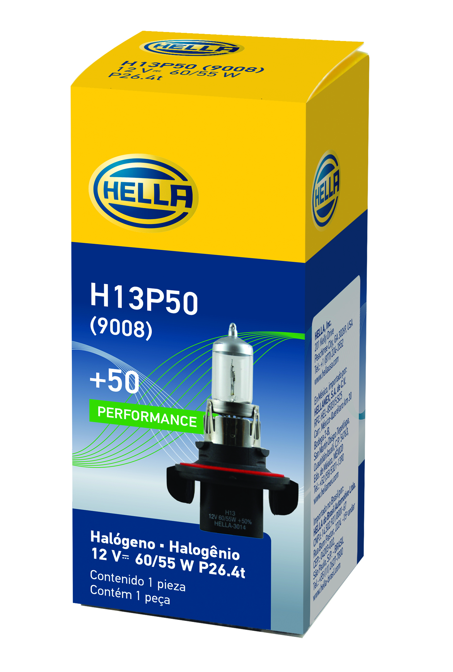 Hella H13P50 Bulb H13 12v 60/55w P26.4t T4 +50 | Autoplicity