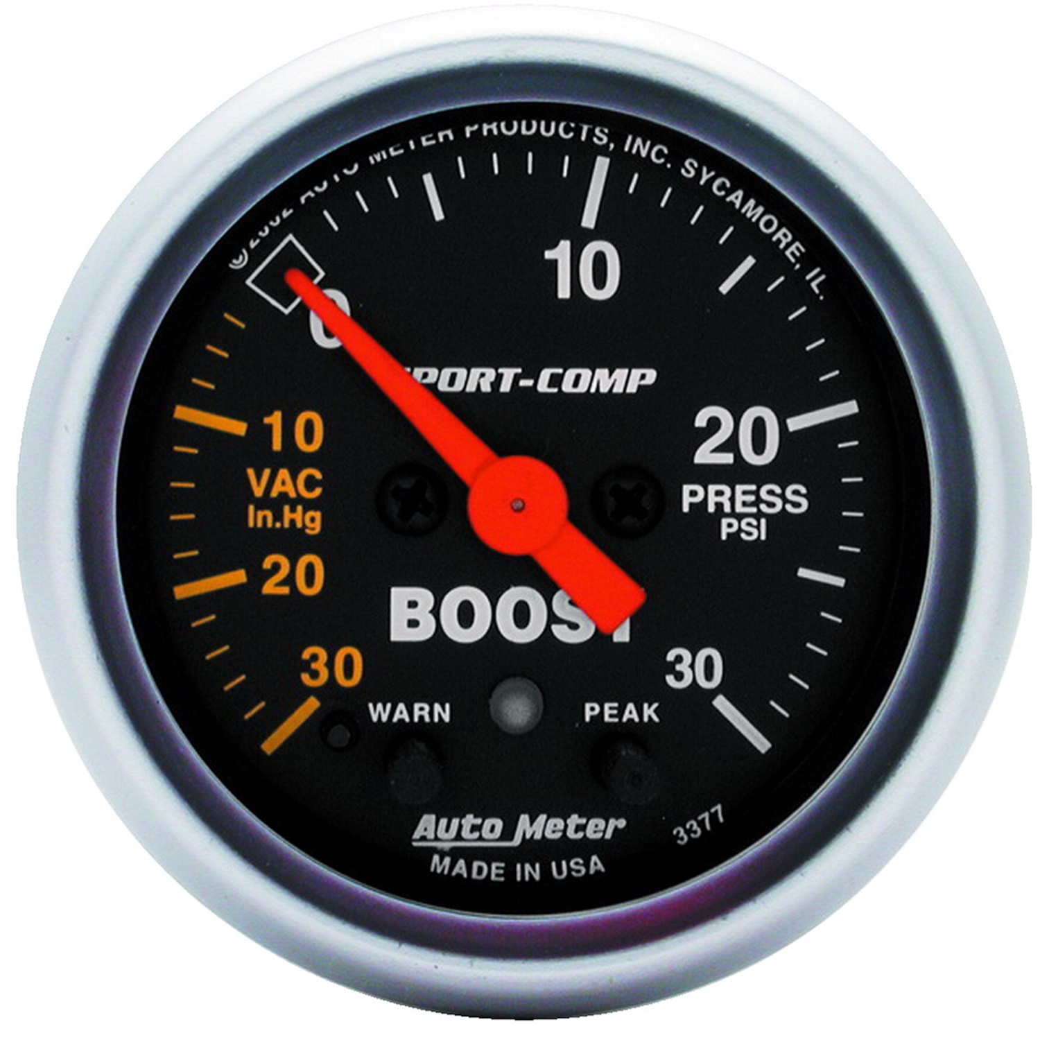 Auto Meter 3377 2-1/16" Boost/vacuum, 30 In Hg/30 Psi, Sport-Comp ...