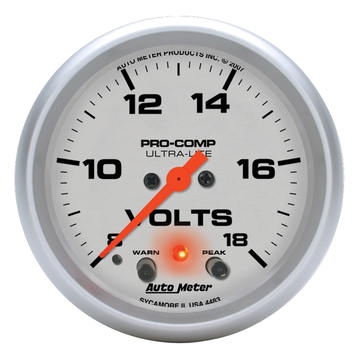 Auto Meter 4483 2-5/8" Voltmeter, 8-18v, Ultra-Lite | Autoplicity