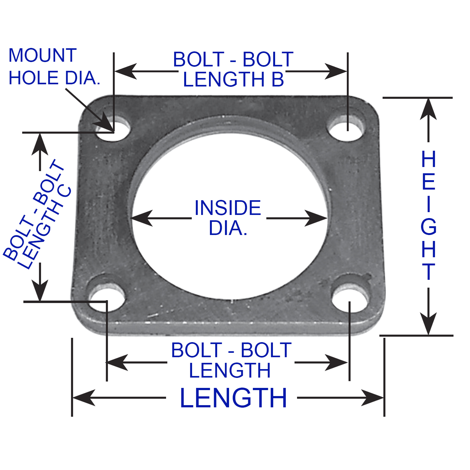AP EXHAUST 9143 4 Bolt Universal Exhaust Flange; 2-9/16" Id | Autoplicity