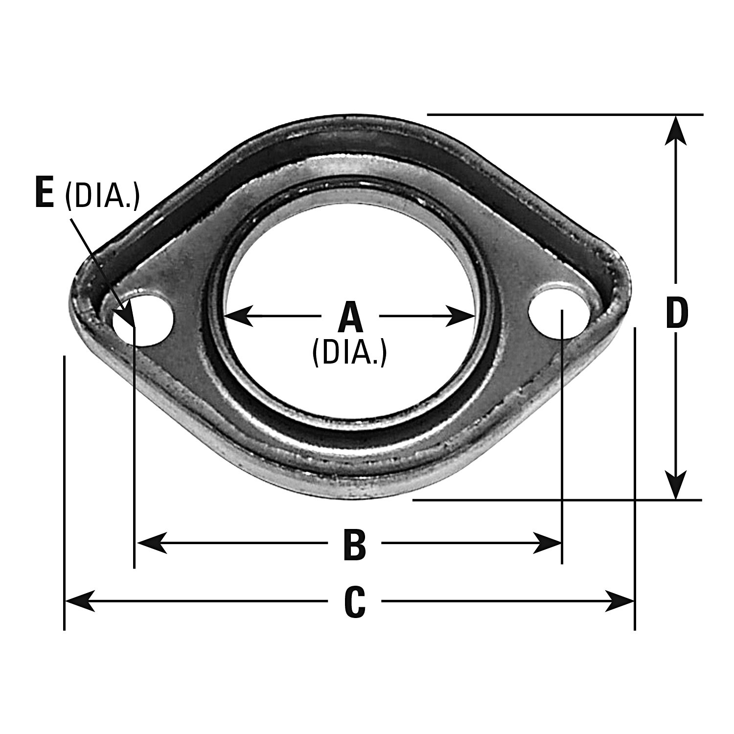 AP EXHAUST 8030 2 Bolt Universal Exhaust Flange; 2-1/16" Id | Autoplicity
