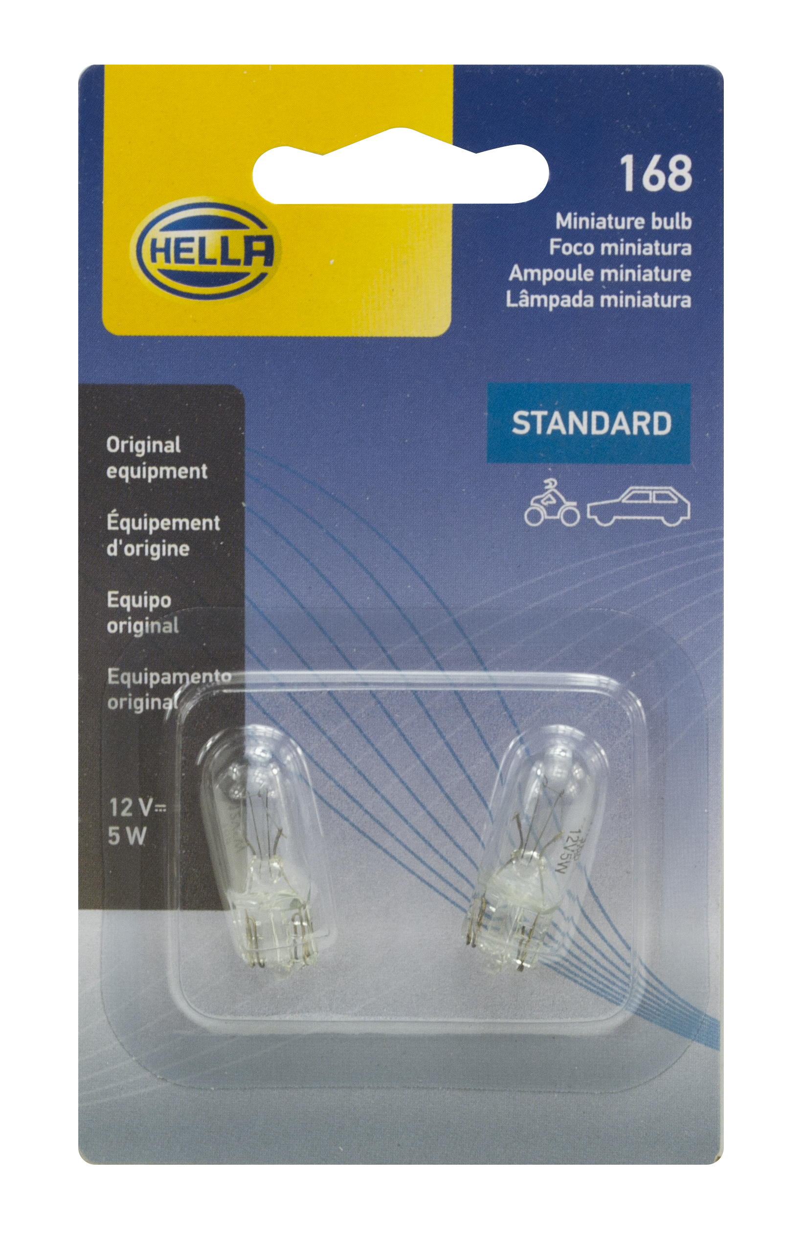 Hella 168TB Bulb 168 12v 5w 3cp W2.1x9.5d T3.25 (2) | Autoplicity