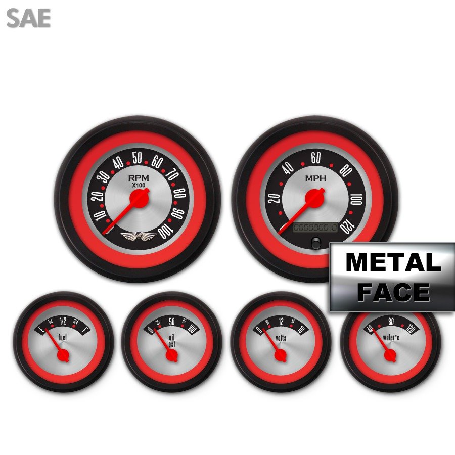 Aurora Instruments GAR1136ZEARACCE 6 Ga. Set w/ emblem SAE Amer Retro ...