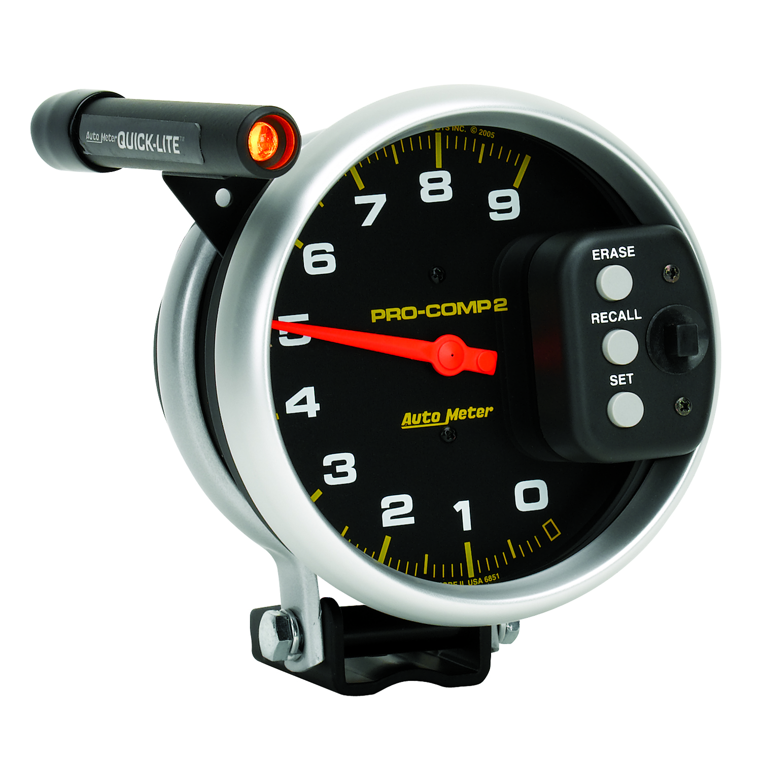 Auto Meter 6851 5" Tachometer, 0-9000 Rpm, Pedestal W/ Quick Lite ...