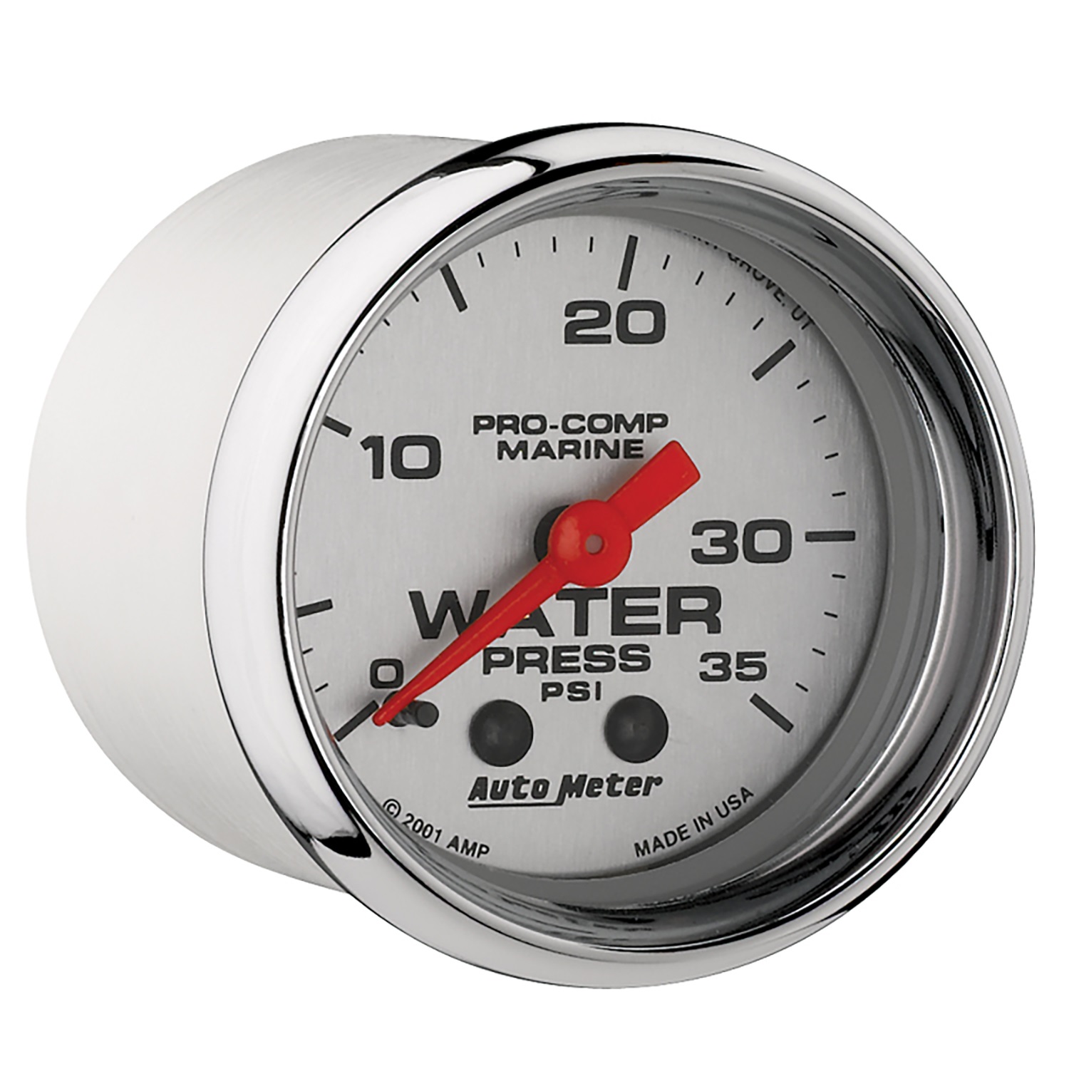 Auto Meter 200772-35 2-1/16" Water Pressure, 0-35 Psi, Marine Chrome ...