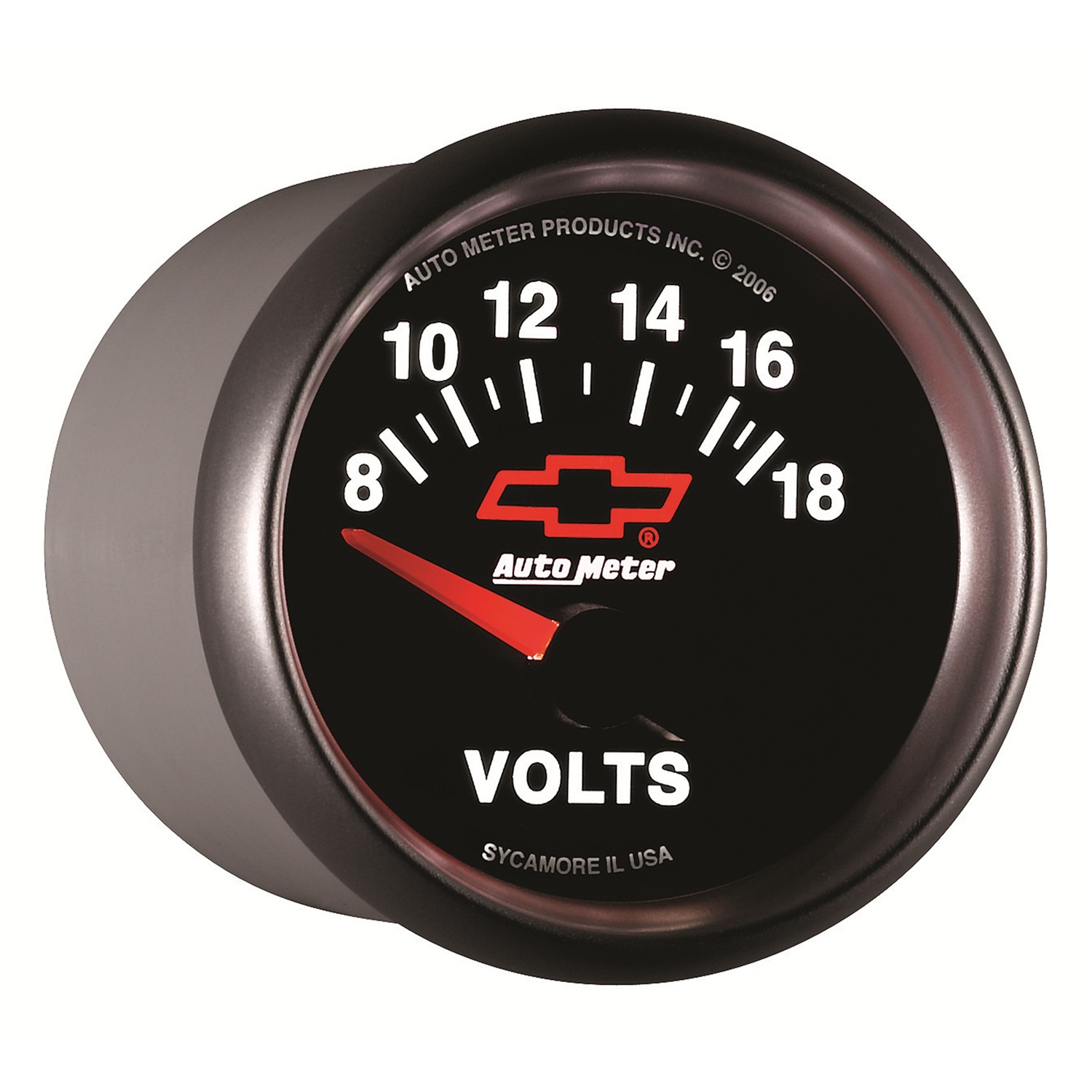 Auto Meter 3692-00406 2-1/16" Voltmeter, 8-18v, Chevy Red Bowtie, Black ...