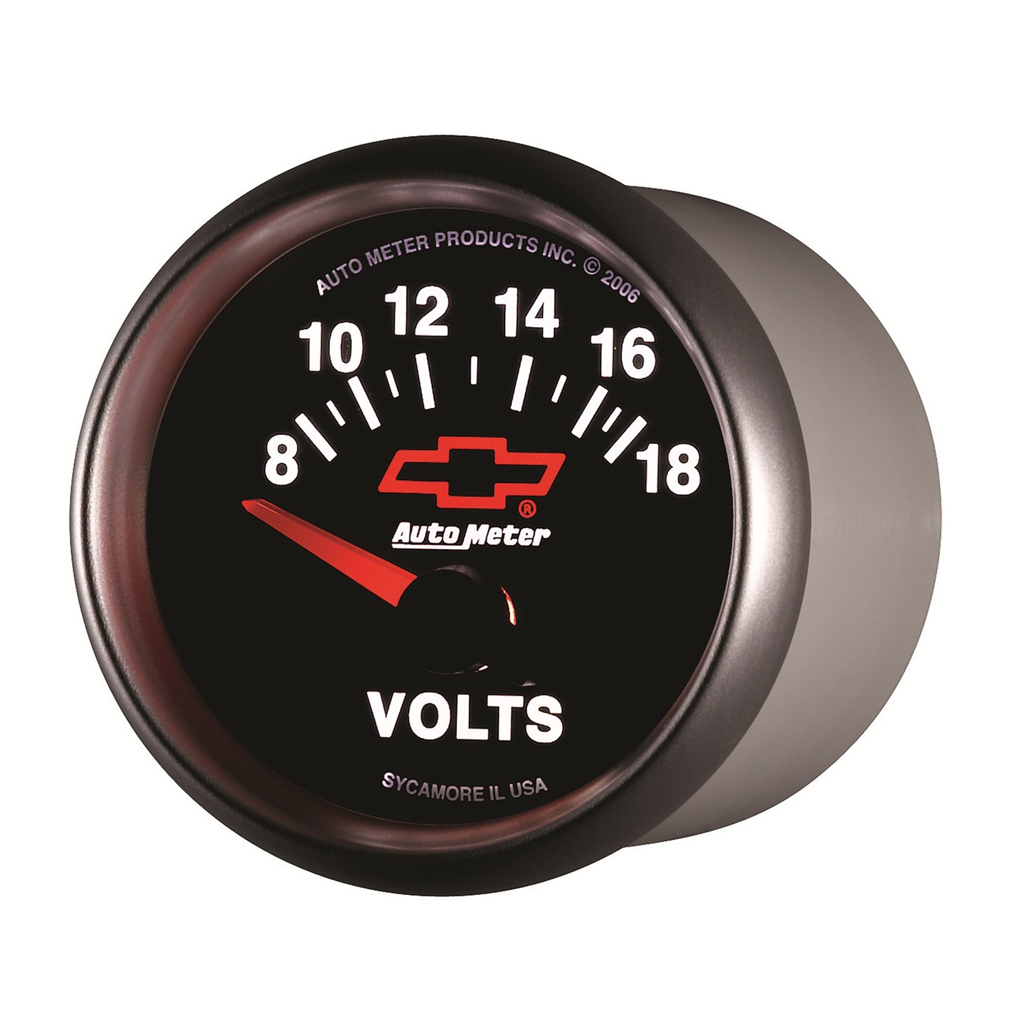 Auto Meter 3692-00406 2-1/16" Voltmeter, 8-18v, Chevy Red Bowtie, Black ...