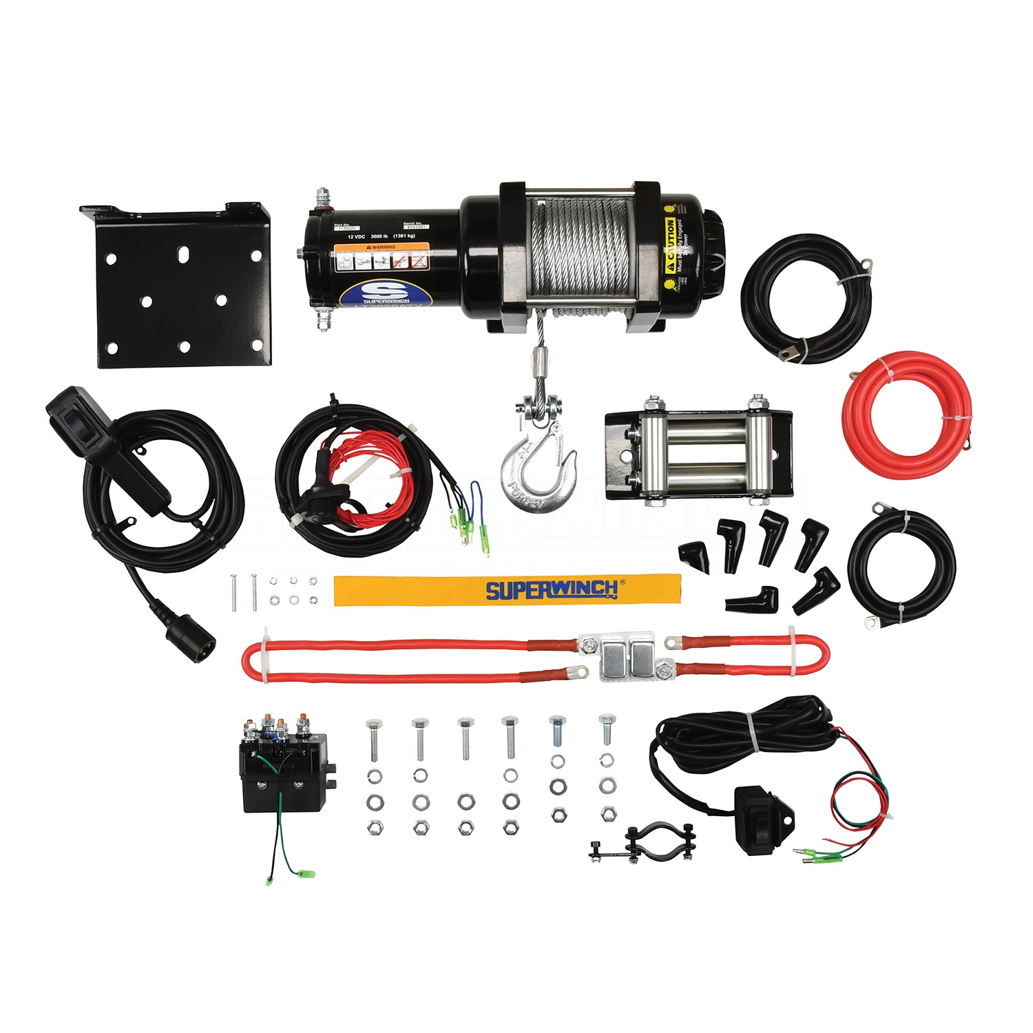 Superwinch 1130220 Superwinch 3000 LBS 12V DC 3/16in x 50ft Steel Rope ...