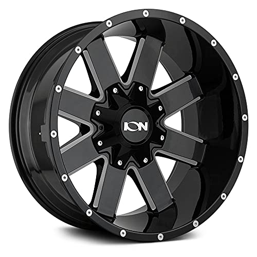 ION Alloy Wheels 141-7956M18 141 Gloss Black Milled Wheel With Alloy Steel (17 X 9. Inches /6 X ...