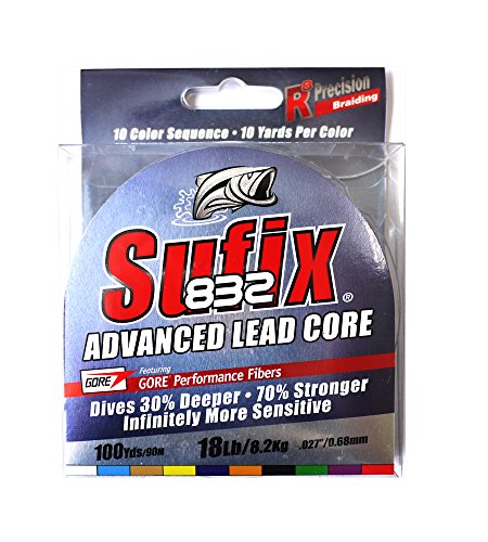 Sufix 658-118MC 832 Lead Core 18 Lb Metered, Metered Multi-Colored | Autoplicity
