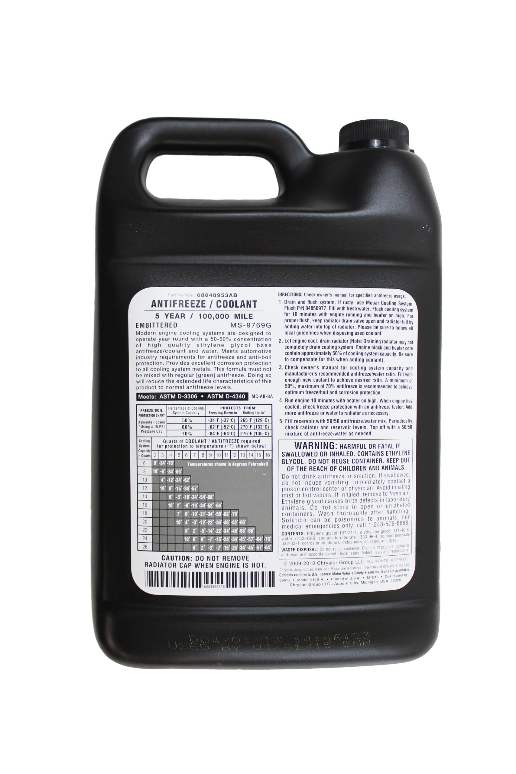 Mopar Performance 68048953AC Genuine Parts Antifreeze/Coolant - 1 ...