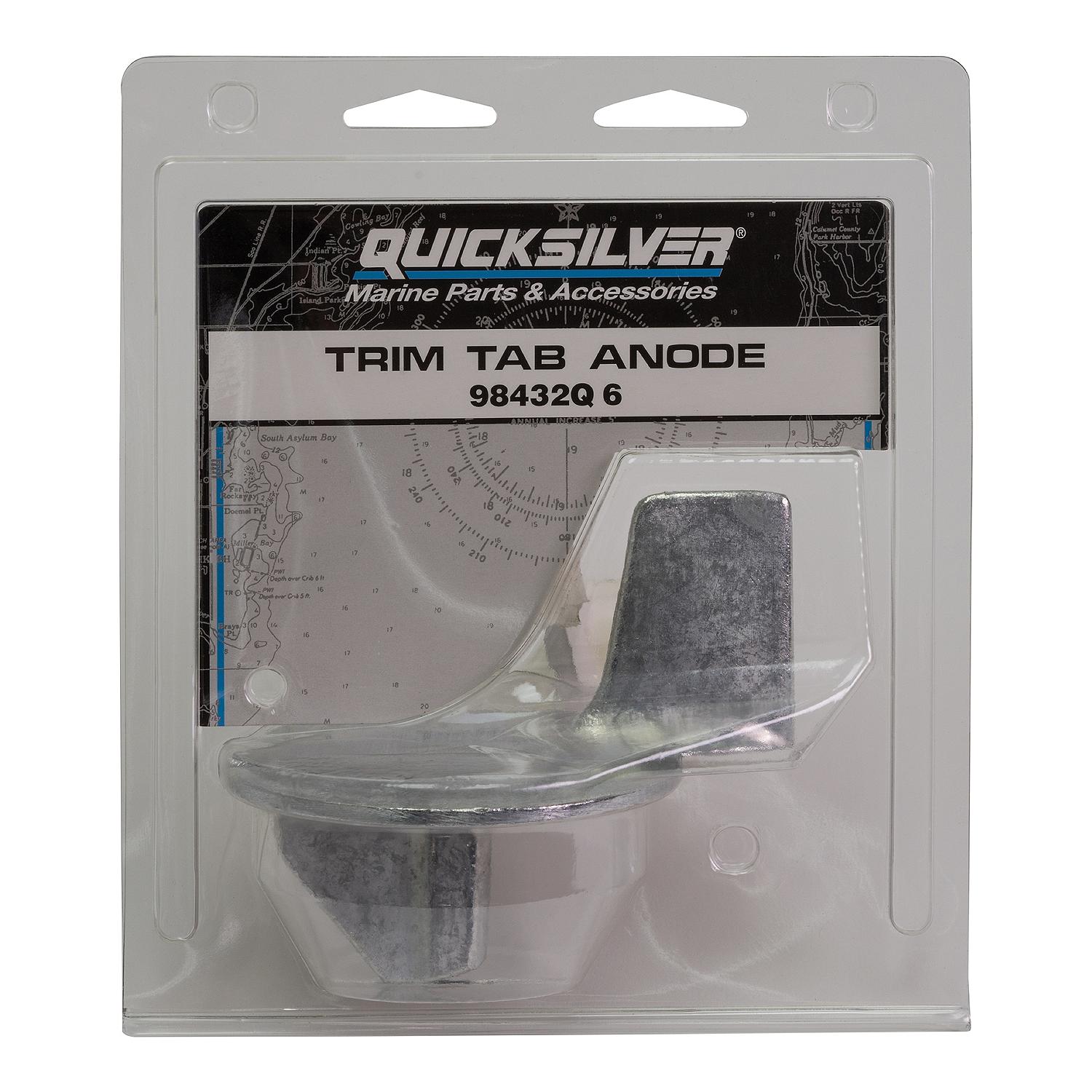 Quicksilver 98432Q6 Quicksilver 98432Q6 Zinc Trim Tab Anode Plate for ...