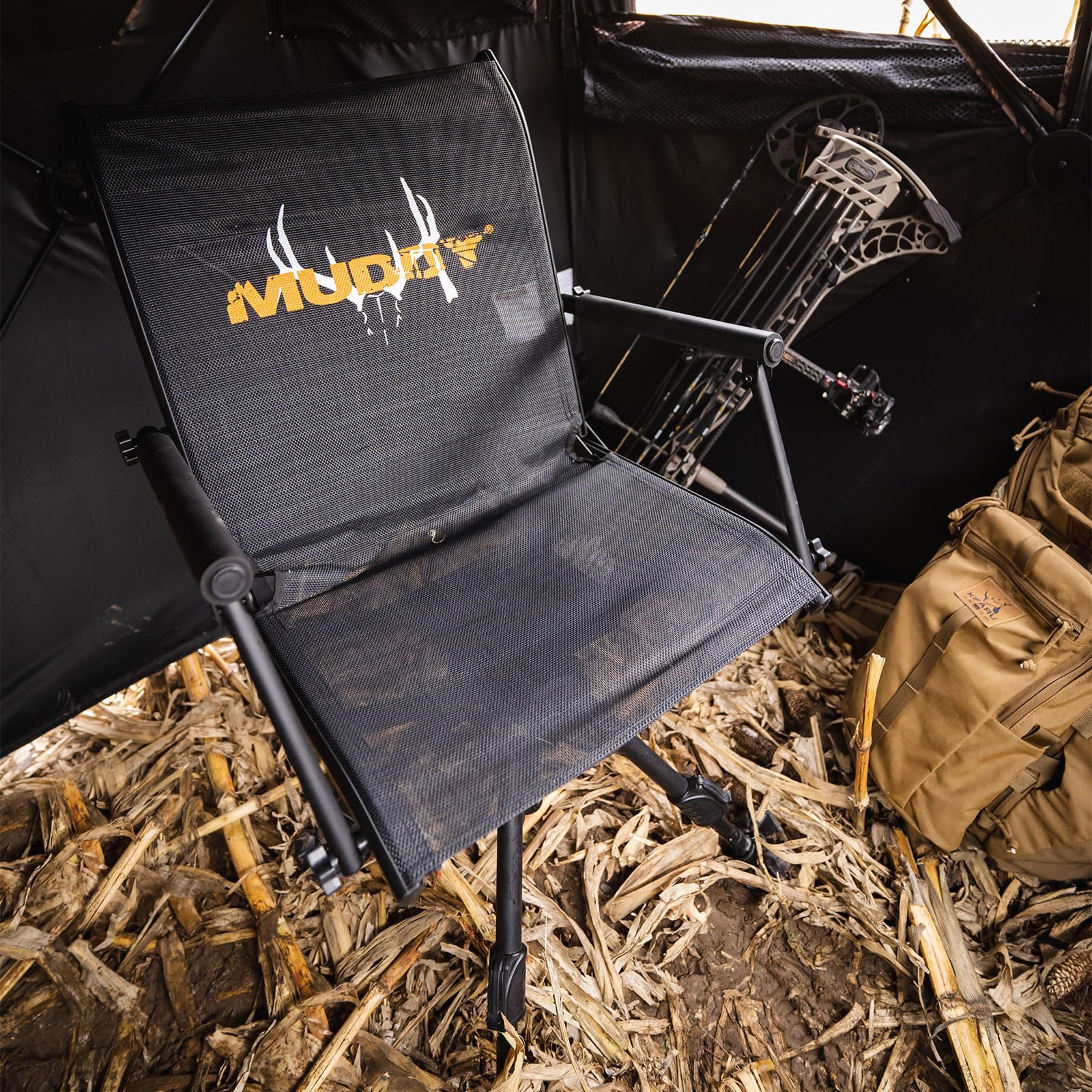 Muddy MUD-MGS400AL Swivel-Ease Ground Seat with Adjustable Legs, Black ...