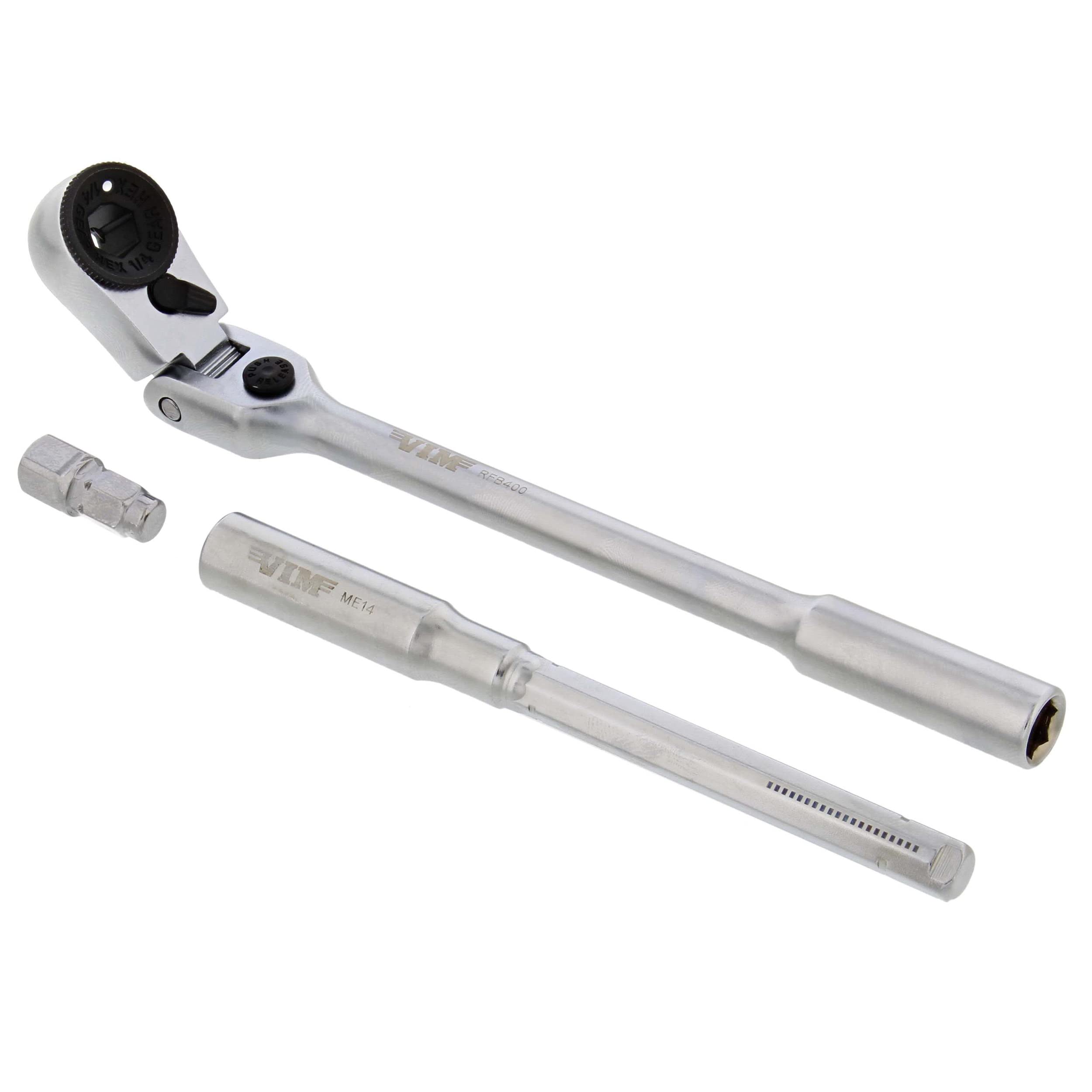 VIM Tools RFB400K 3 Piece 1/4 Inch Mini Flex Bit/Socket Ratchet And T-Handle | Autoplicity