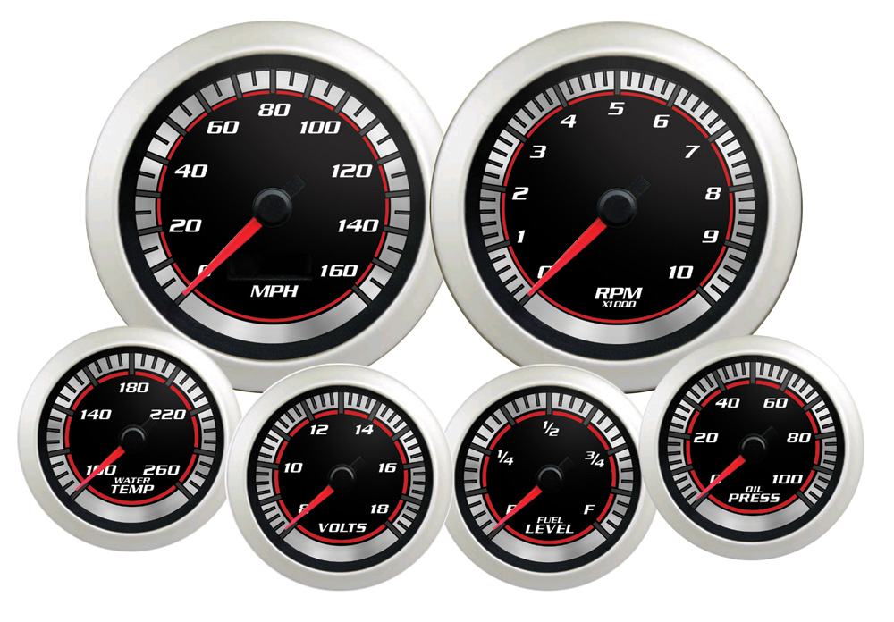 New Vintage USA 09600-35 Redline Series Analog Gauges | Autoplicity
