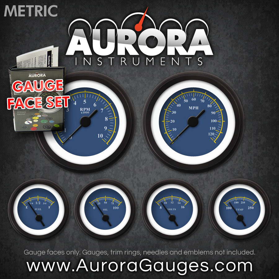 Aurora 8394 Instruments Gauge Face Set - Metric Omega Blue | Autoplicity