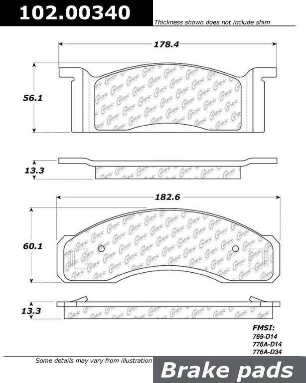 Centric 102.00340 Brake Pad Set | Autoplicity