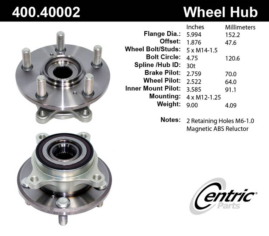 Centric 400.40002 Premium Hub Assembly | Autoplicity