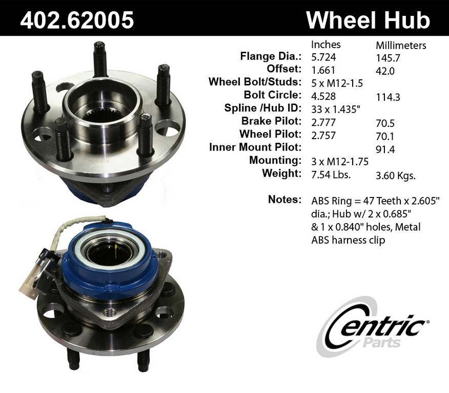 Centric 402.62005 Premium Hub Assembly | Autoplicity