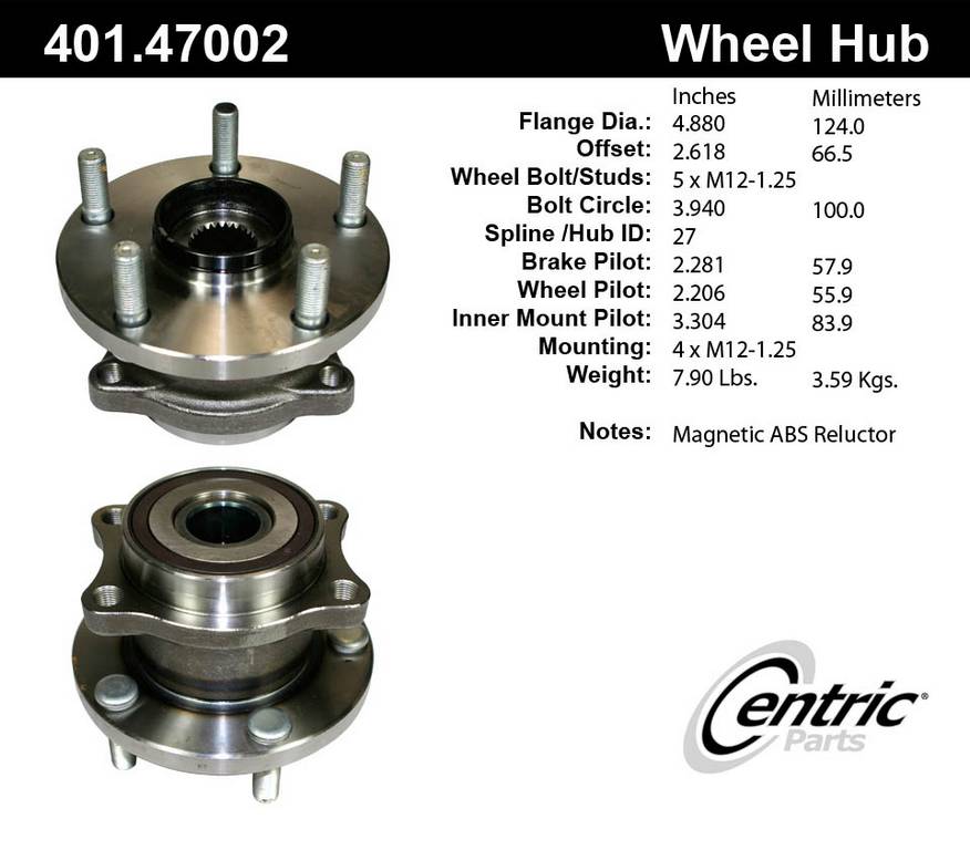 Centric 401.47002 Axle Bearings & Seals | Autoplicity