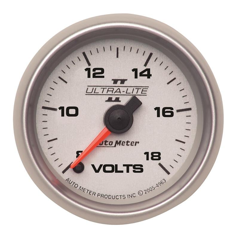 Auto Meter 4991 2-1/16" Voltmeter, 8-18v, Ultra-Lite Ii | Autoplicity